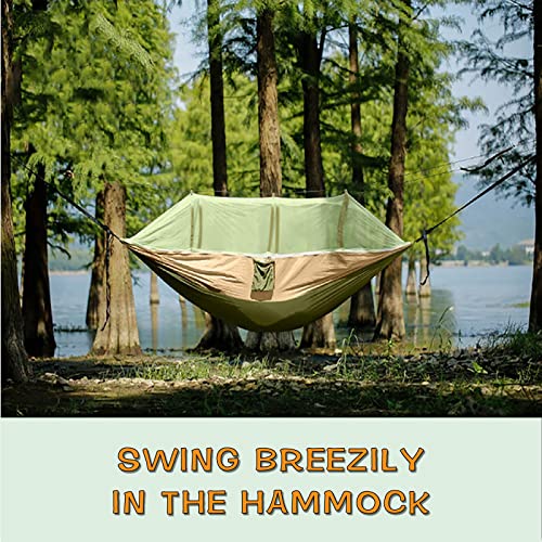 Love Story Camping Hammock with Mosquito Net for 2 Persons Portable & Lightweight Tree Straps Easy to Hang Indoor Outdoor Olive,2 in 1 Multifunction