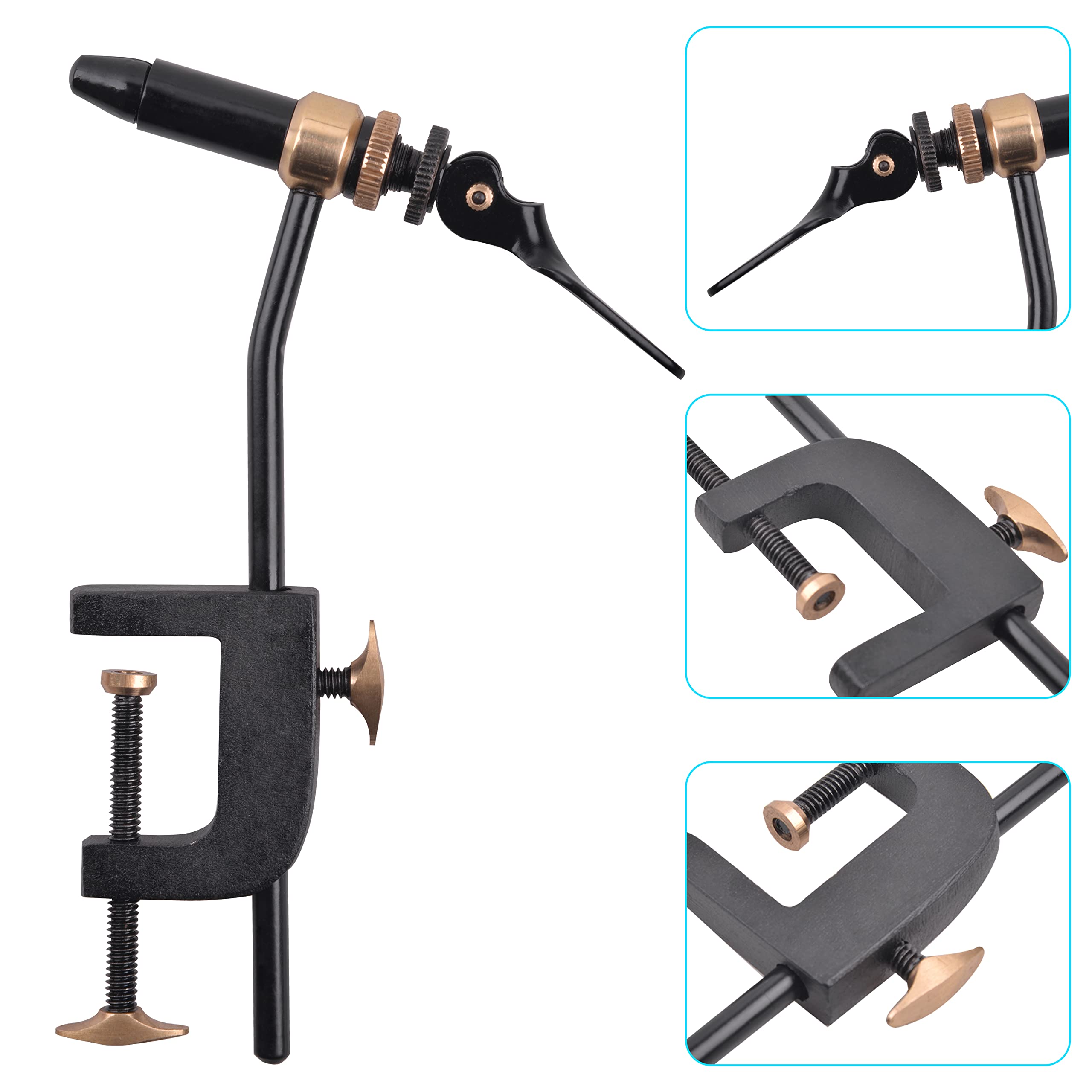 Rotary Fly Tying Vise, 360°Rotating Fishing Vise Clamp Practical Jig Tying Vise Fly Tying Tool for Jigs and Teasers