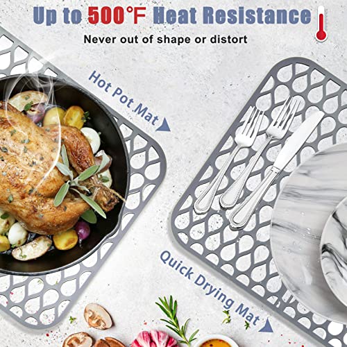 Silicone Kitchen Sink Mats for Bottom of Kitchen Sink,Non-slip Heat Resistant Sink Protectors for Kitchen Sink Mats and Protectors,Silicone Sink Mat Protector for Farmhouse Center Drain(26"x14")
