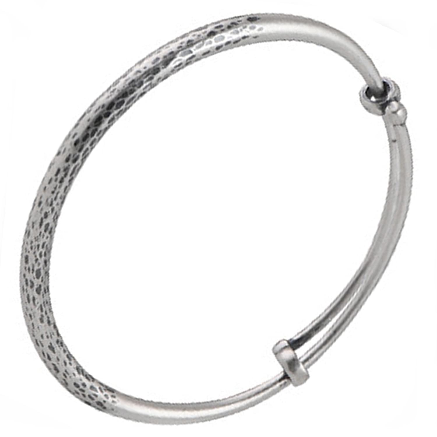 Solid 999 Sterling Silver Hammered Bangle, Customized Hammered Bracelet- Christmas Gift for Mom, Women, Sister, Girlfriend, Her ,Best Friend
