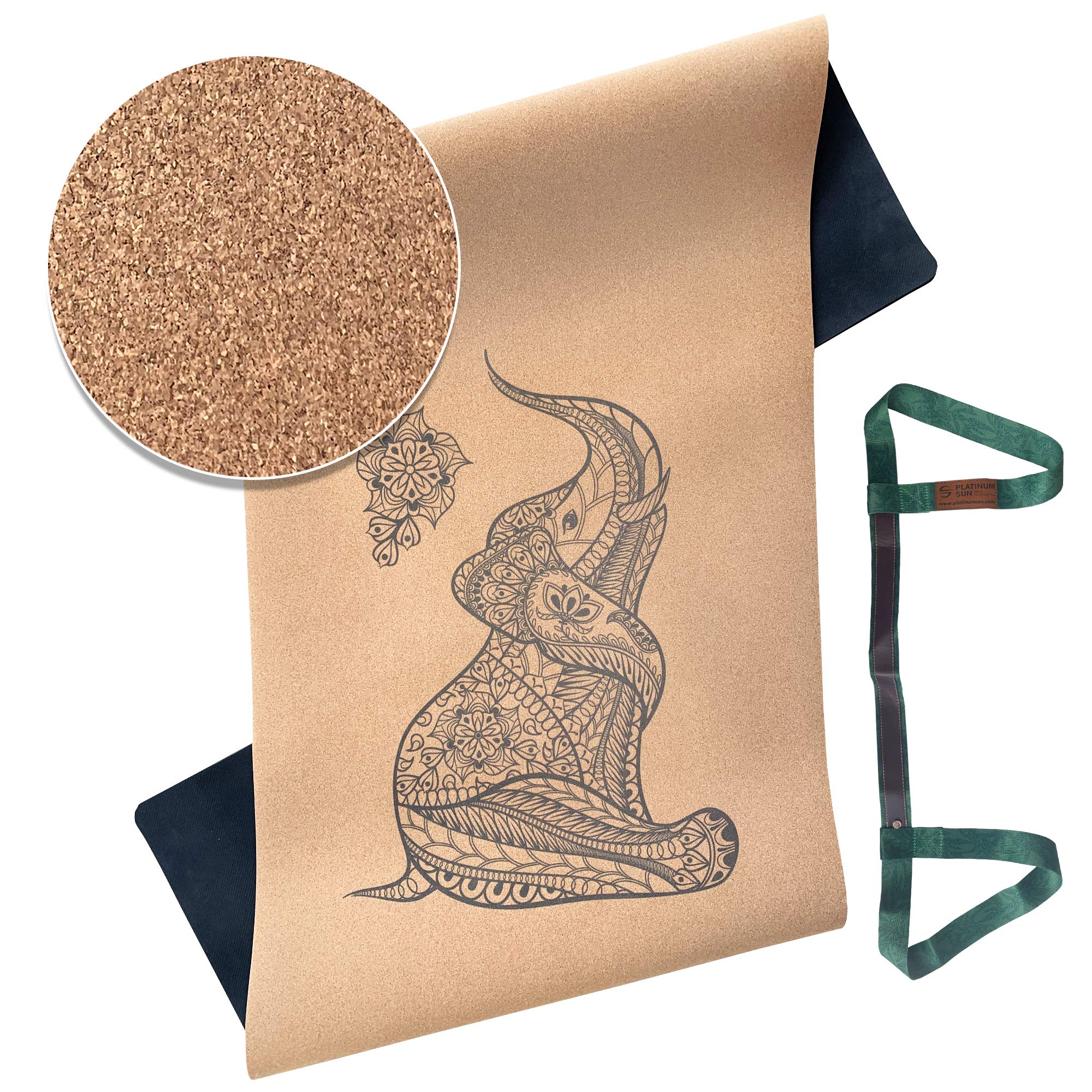 Luxury Cork Yoga Mat - Non Slip Soft Thick Long Wide Mats For Hot Yoga - Gemini (73" x 25" x 5mm)