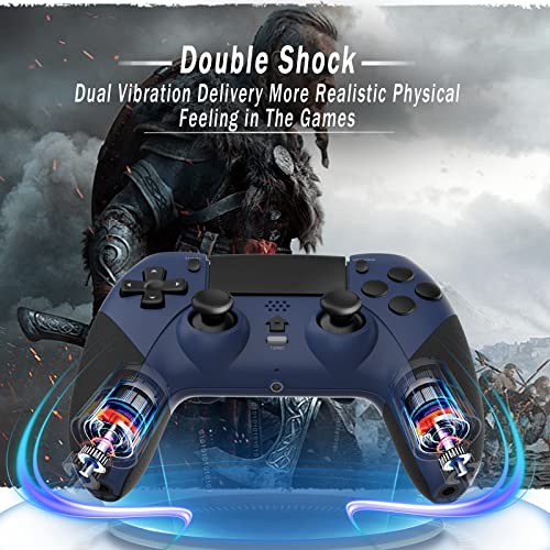 TERIOS Wireless Pro Controller Compatible with PS4 /PS4 Pro/PS4 Slim Console, Gaming Remote with Built-in 800mAh Rechargeable Battery/Precise Joystick/Audio/Turbo/Advanced Buttons Programming (Blue)
