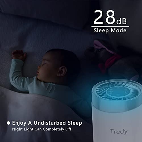 TREDY HEPA Filter Air Purifier for Home Large Room, H13 True HEPA Filter for Smoke, Dust, Hair, Pet Dander, Pollen, Ozone Free, Quiet, TD-1300