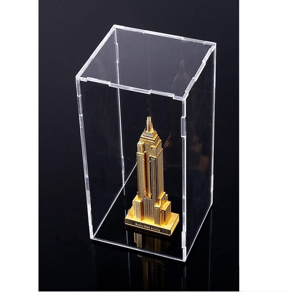 LoveinDIY Clear Acrylic Display Case Perspex Plastic Show Box Dustproof (8''-16'' Height) - 21 x 21 x 41 cm
