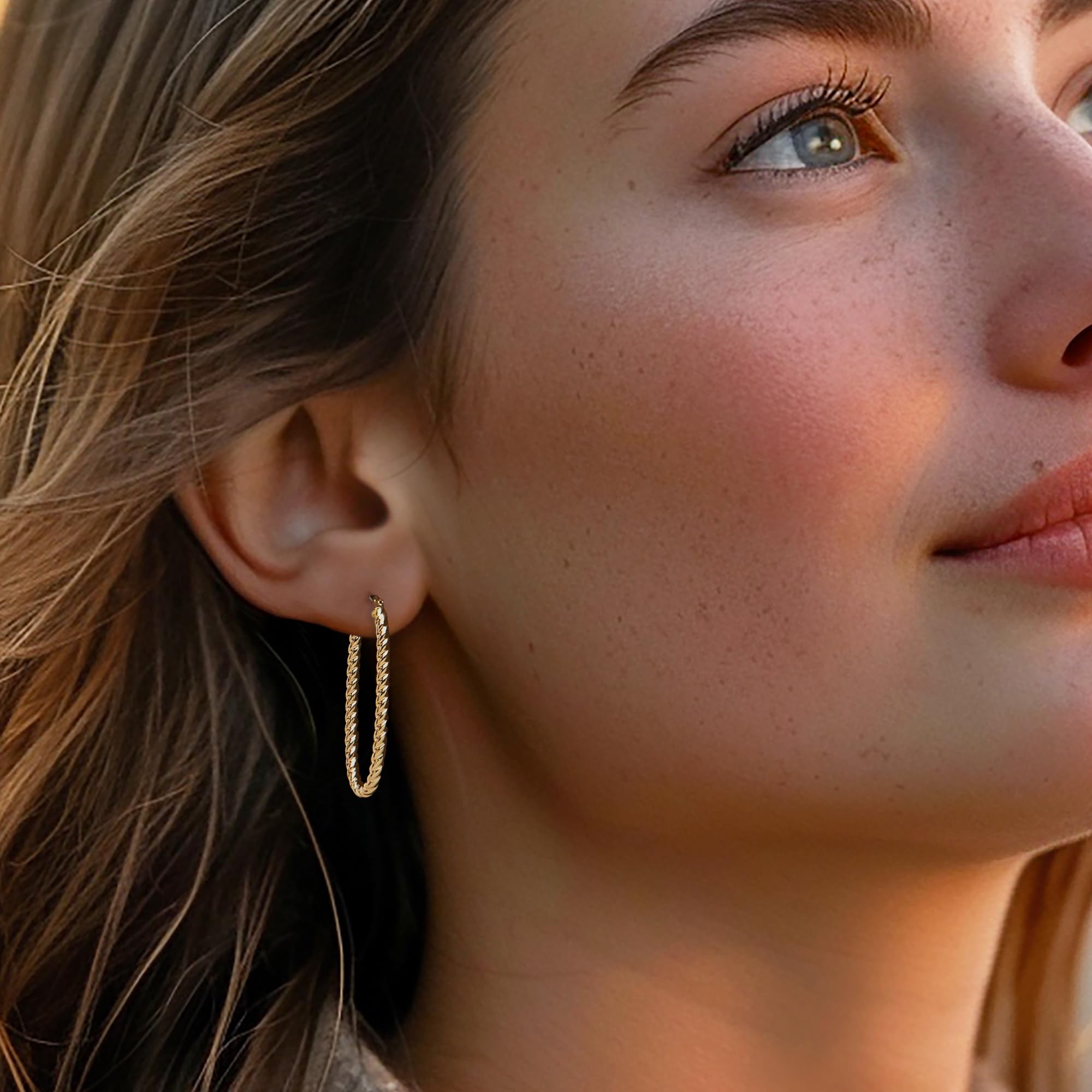 Ross-Simons Italian 14kt Yellow Gold Twisted Oval Hoop Earrings