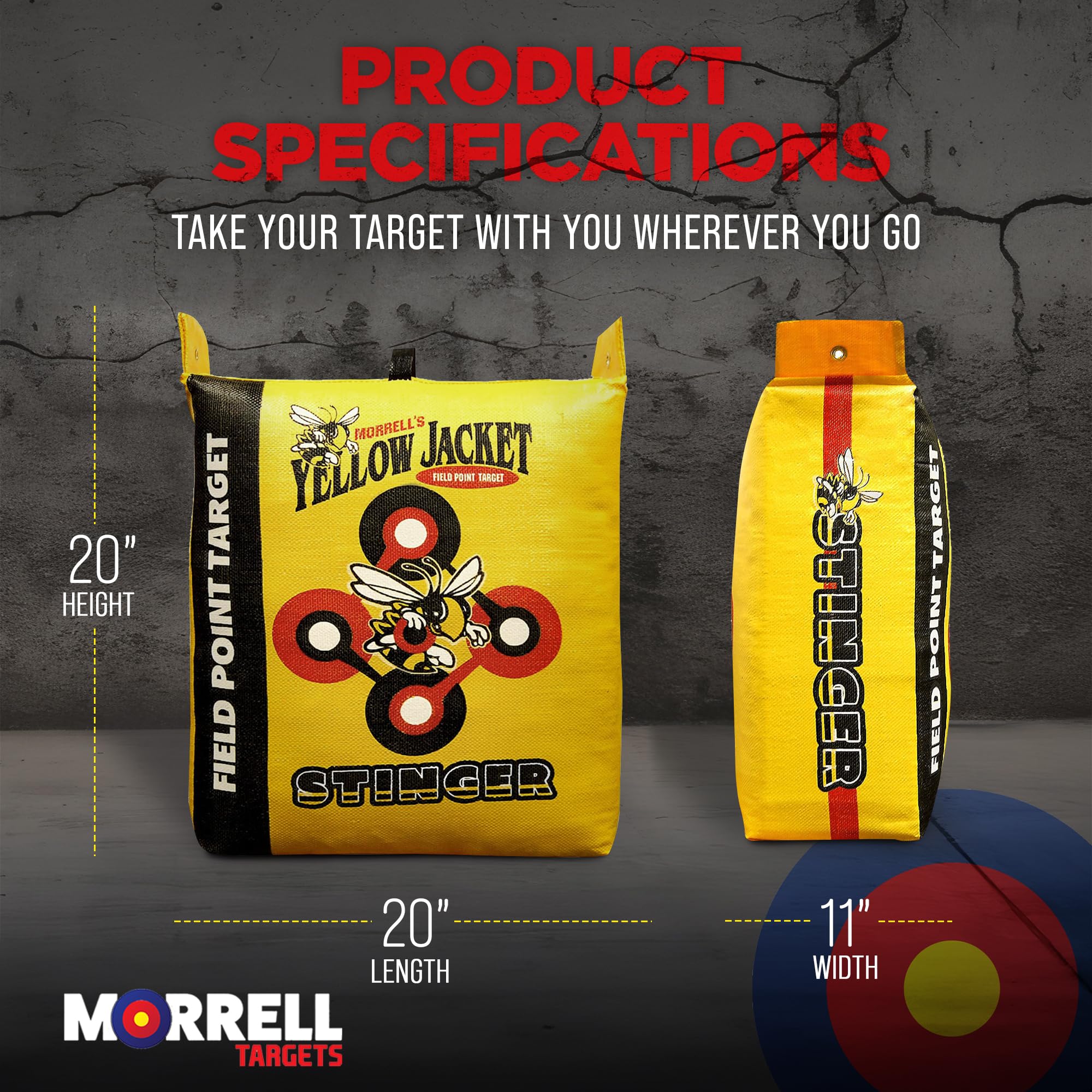 Morrell Yellow Jacket 19lb Portable Adult Field Archery Bag Target with HME Products Bowhunting Archery Range Practice Shooting 30in Bag Target Stand