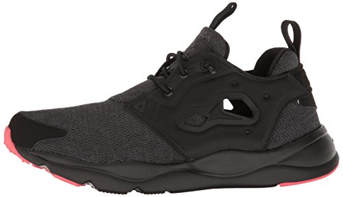 Reebok Women's Furylite Sole Running Shoe, Black/Gravel/Fire Coral, 5 M US
