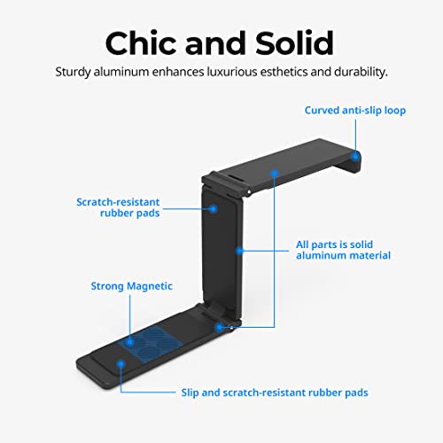 Zalman Folding Magnetic Headphone Holder, Collapsible and Foldable Headset Holder for Gaming, Powerful Magnet for Mounting on Computer Case, Holds up to 4 LB (ZM-FH10 Black)