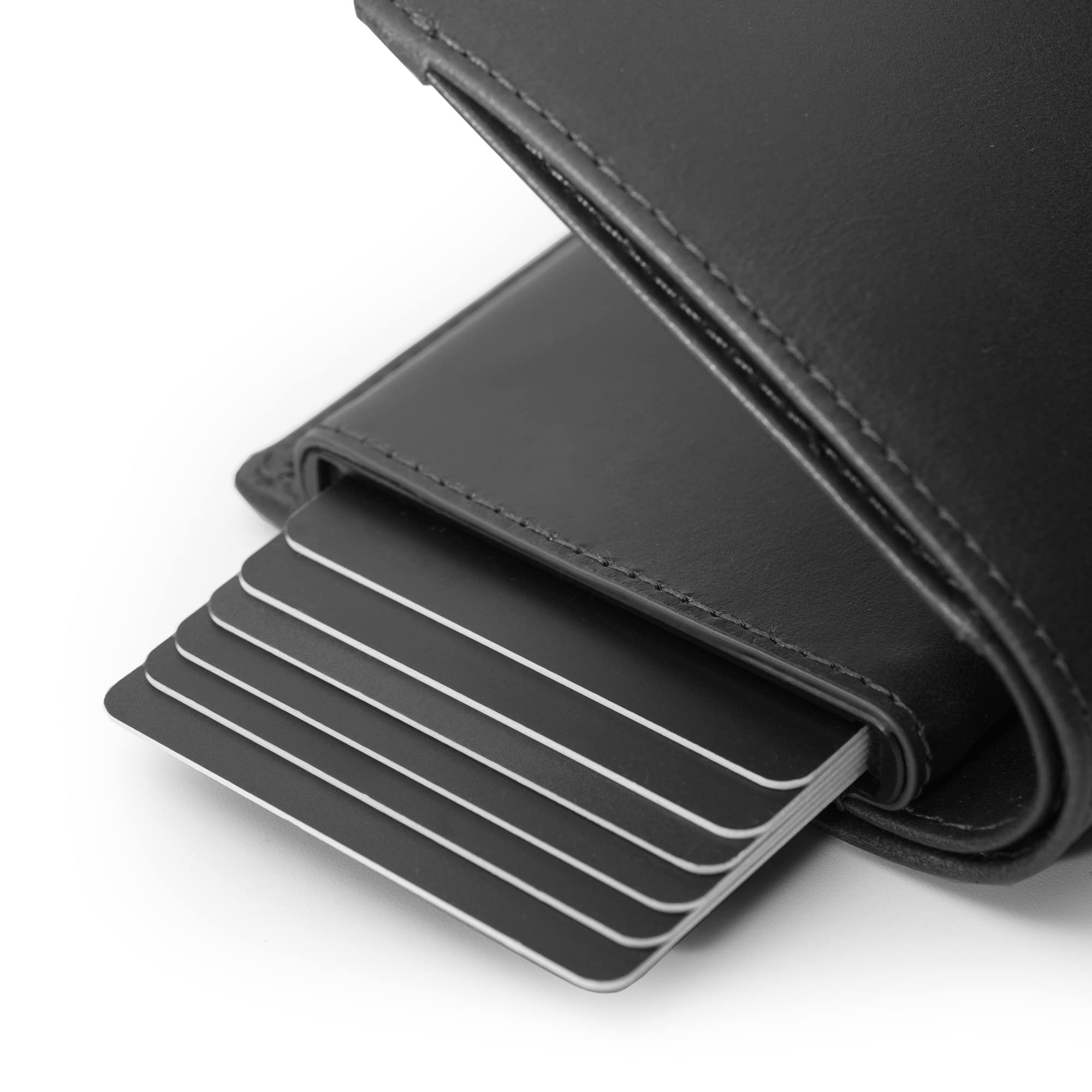 Revelot Cardholder Wallet/Genuine Leather with RFID Blocking / W1 (Black Waxed)