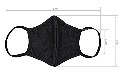 Universal Cloth Face Masks – Reusable Dust & Allergy Masks – 100% Cotton, 2 Layer, Washable, for Teens & Adults – Protects from Dust, Pollen, Pet Dander & More (Black, Medium- Pack of 4)