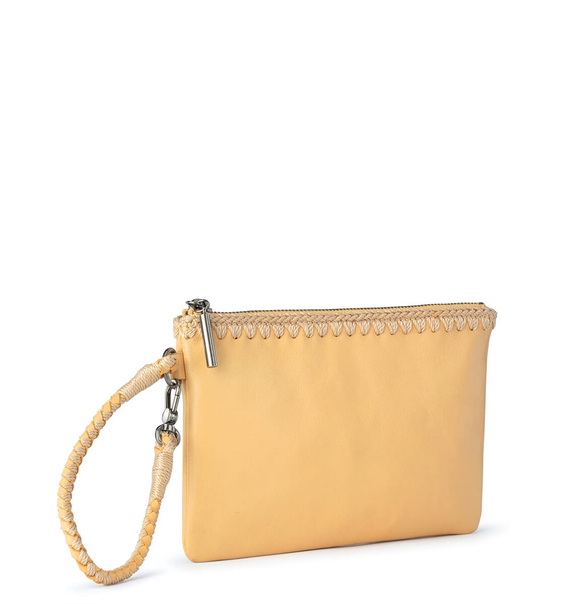 The Sak Vita Wristlet in Leather, Convertible Design with Adjustable Straps, Buttercup