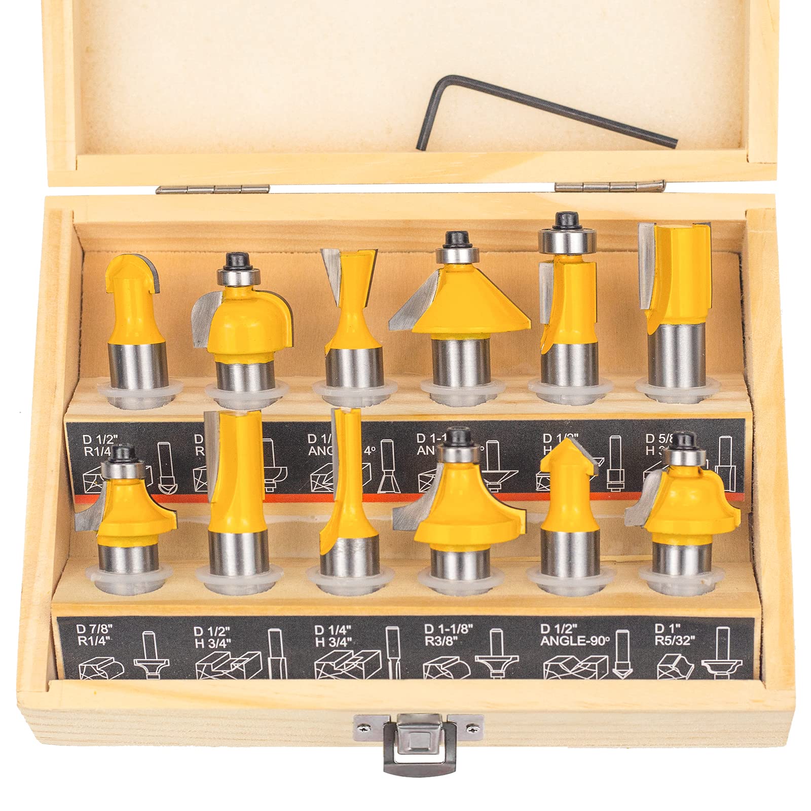 Router Bits Set 1/4 Shank - BAIDETS Plus 15 Piece Router Bit Set Craftsman, 1/4" Tungsten Carbide Router Bits for Woodworking