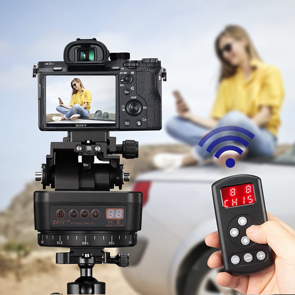Mcoplus YT-260 Video Motorized Pan Head,Remote Control Motorized Pan Tilt Head for Phones, WiFi Camera, Action Cameras,Mirrorless Cameras (Limited Weight Under 260g)