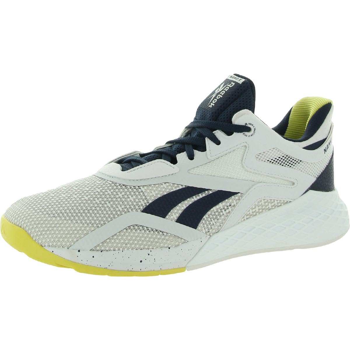 Reebok womens Nano X Cross Trainer , True Grey/Vector Navy/Chartreuse , 9.5