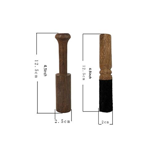 TJLSS Handmade Hardwood Singing Bowl Christmas Felted Striker Mallet Leather Wrap (Color : Multi-Colored)