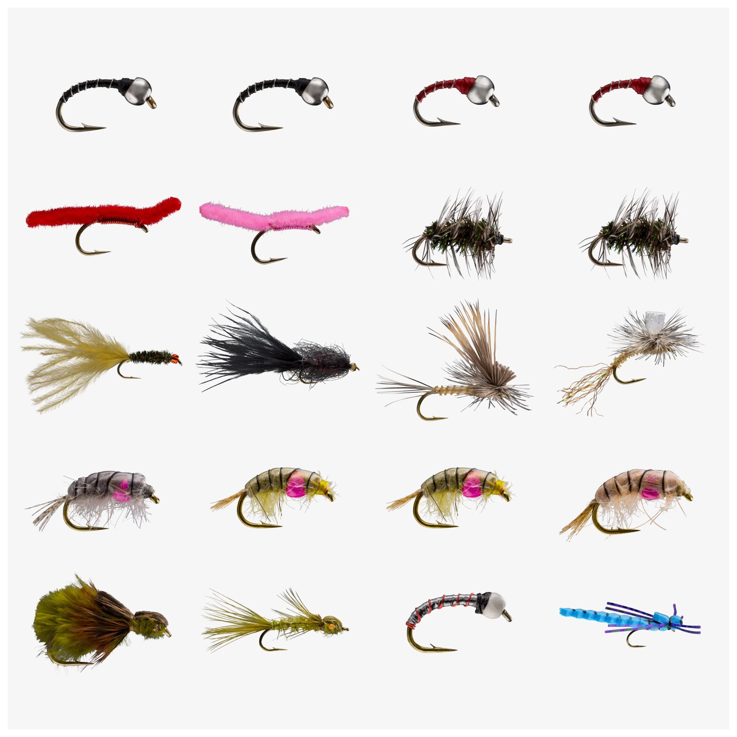 RIO Products Stillwater Fly Assortment, Freshwater Fly Fishing Flies for Lakes, Multiple Sizes and Colors, 20 Piece Kit