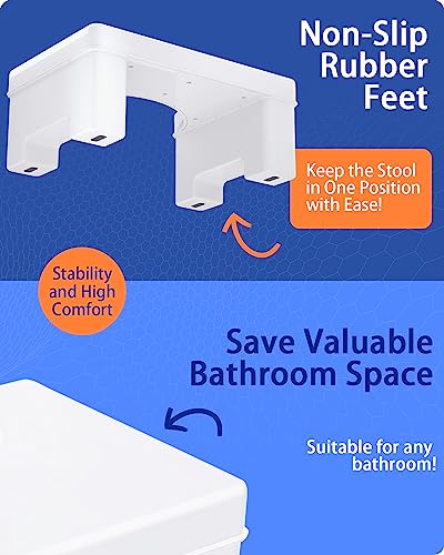 Toilet Stool, Detachable Toilet Potty Step Stool for Adults and Kids,7"Tall Heavy Duty Plastic Portable Squatting Poop Foot Stool , Bathroom Non-Slip Toilet Assistance Step Stool - Modern Sleek Design