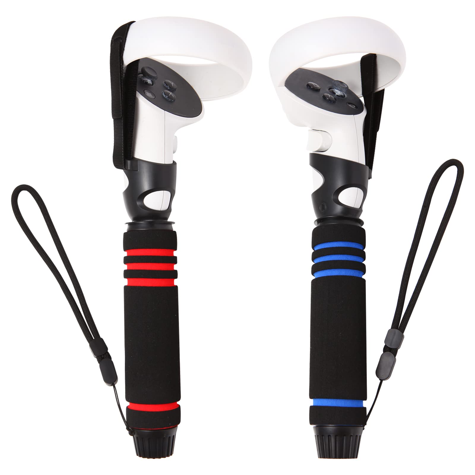 OOAVR VR Game Handles Accessories,VR Dual Handles and Long Handels Extension Grips for Oculus Quest 2 Controller Playing Beat Saber Games