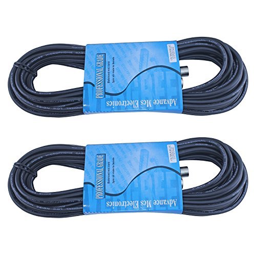 MCSPROAUDIO 2 Pack of 75 Foot Male to Female 3 Pin XLR Mic Microphone Cable