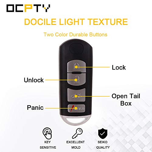 OCPTY 1 X Flip Key Entry Remote Control Key Fob (Shell Case ) Transmitter Replacement for Mazda 3 6 662F-SKE13D01 4 Buttons