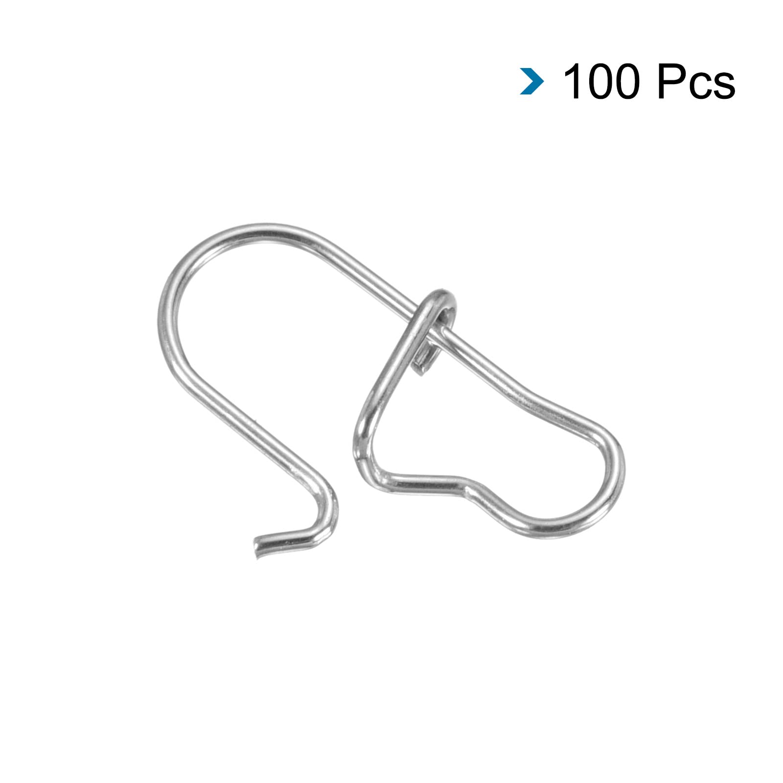 PATIKIL Fishing Snaps, 100 Pack 9LBS Stainless Swivel Tackle Kit Fishing Clips Lure for Saltwater Freshwater, Silver