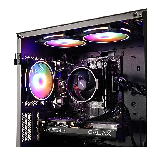 MXZ Gaming PC Desktop Computer, AMD Ryzen 5 5600, RX6700XT,16GB DDR4, NVME 1 T SSD, 6RGB Fans, Win 11 Pro Ready, Gamer Desktop Computer(R5 5600| RX 6700XT)