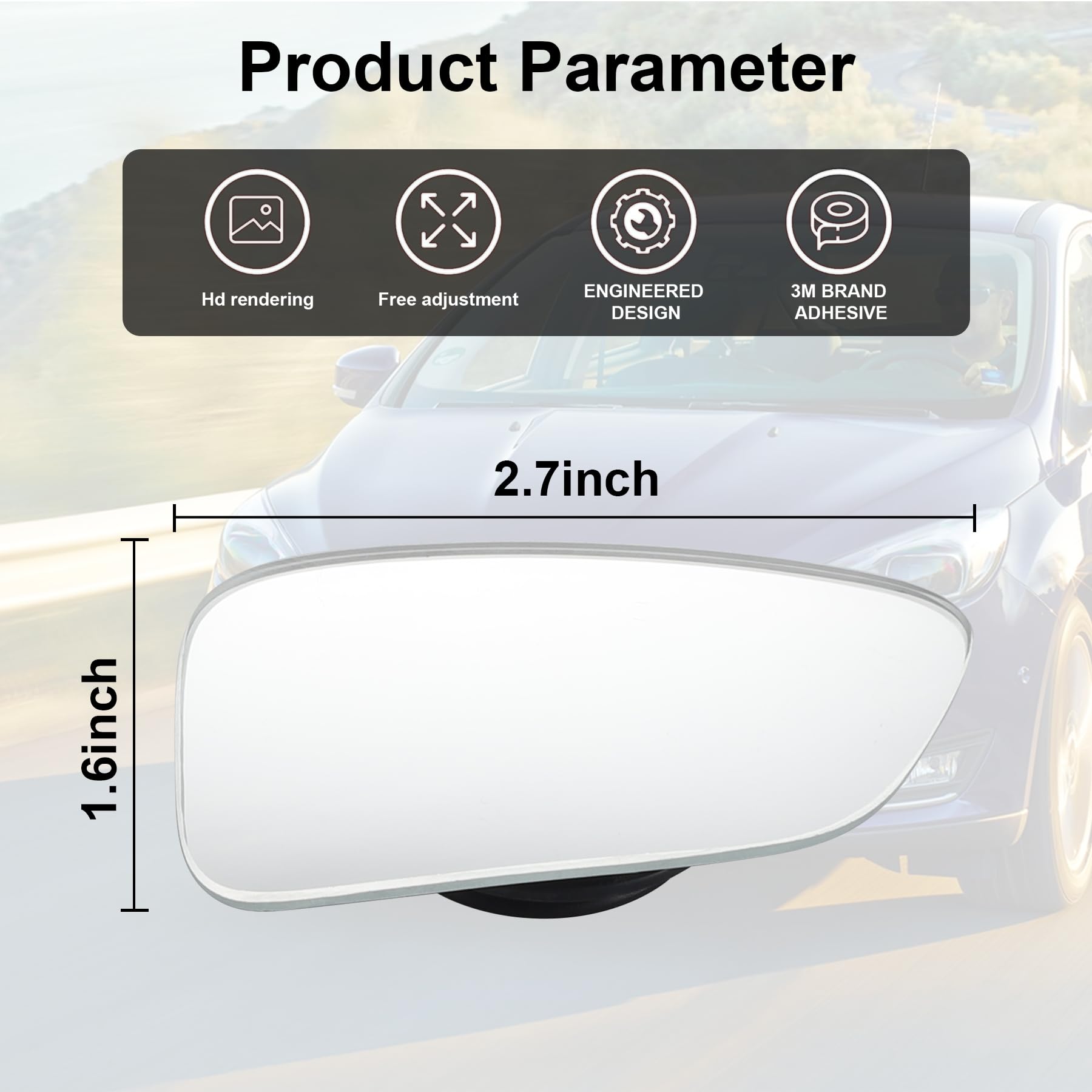 LivTee Blind Spot Car Mirror, HD Glass Frameless Convex Side Mirror Blindspot, Wide Angle Rear View Car Mirrors for Cars SUV Trucks and RVs - Car Accessories