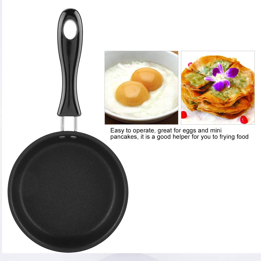 Single Egg Pan, 4.72 Inch Pure-iron One Egg Frying Pan with Dupont Coating Nonstick Single Egg Frying Pan for Scrambled Eggs Omelets & Pancakes Making