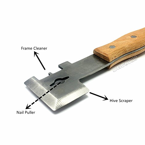 WEICHUAN Multifunction Hive Scraper Tool with Wooden Handle - Beekeeping Equipment Bee Hive Hand Tool Beekeeper Tool