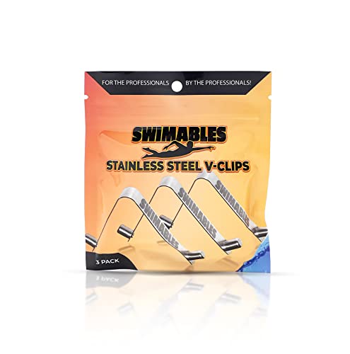 Swimables Stainless Steel Universal V-Clip for All Swimming Pool and Spa Skimmer/Nets, Brushes or Poles - Works for Above Ground or Inground Pools - 3 Pack