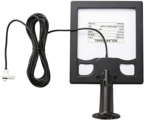 Solar Panel Compatible with DIHOOM Wireless Rechargeable Battery Security Camera, IP65 Waterproof Solar Panel with USB Cable, Non-Stop Power Supply for Wire Free Outdoor Indoor WiFi Camera