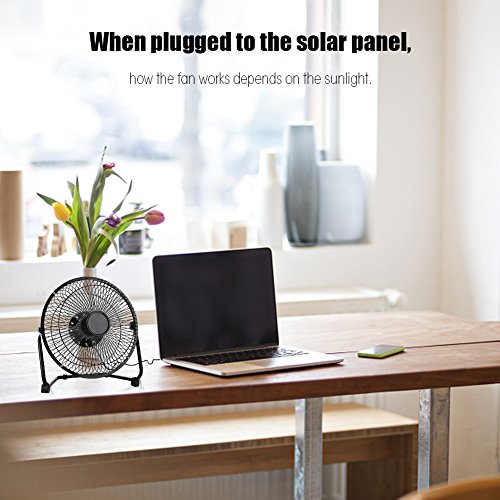 Solar Panel Powered Fan, 2.5w/5W USB Solar Powered Fan Mini Solar Ventilator, Portable Fan for Cooling Ventilation, Outdoor Home Travelling Greenhouse Pet Chicken House Car Ventilation System, 8 Inch