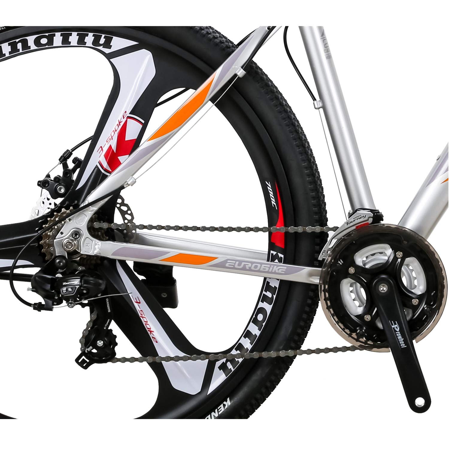 LZBIKE Bike X9-29 Aluminum Alloy Mountain Bike 21 Speed Shift Left 3 Right 7 Frame Shock Absorption Mountain Bicycle (Silver)