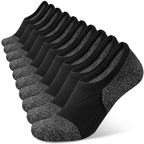 THATISHE 5-Pairs No Show Socks Women's Running Low Cut/Ankle Compression Athletic Socks (Black)