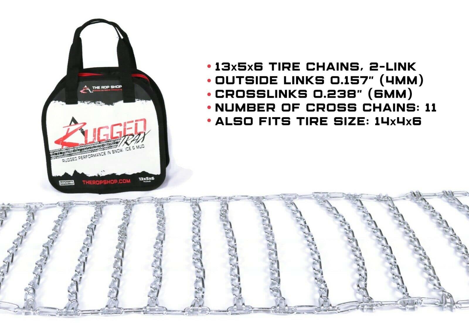 The ROP Shop | Pair of 2 Link Tire Chains 13x5x6 for Toro Snow Blower, Thrower & Lawnmowers