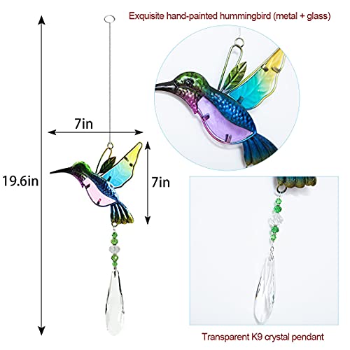 WEISIPU Crystal Suncatchers for Windows - Hummingbird Crystal Ball Prisms Hanging Crystals Ornament for Home Garden Office Wedding Christmas Decoration-Hummingbird