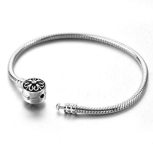 Long Way 925 Sterling Silver Snake Chain Bracelet Basic Charm Bracelets for Teen Girls Women