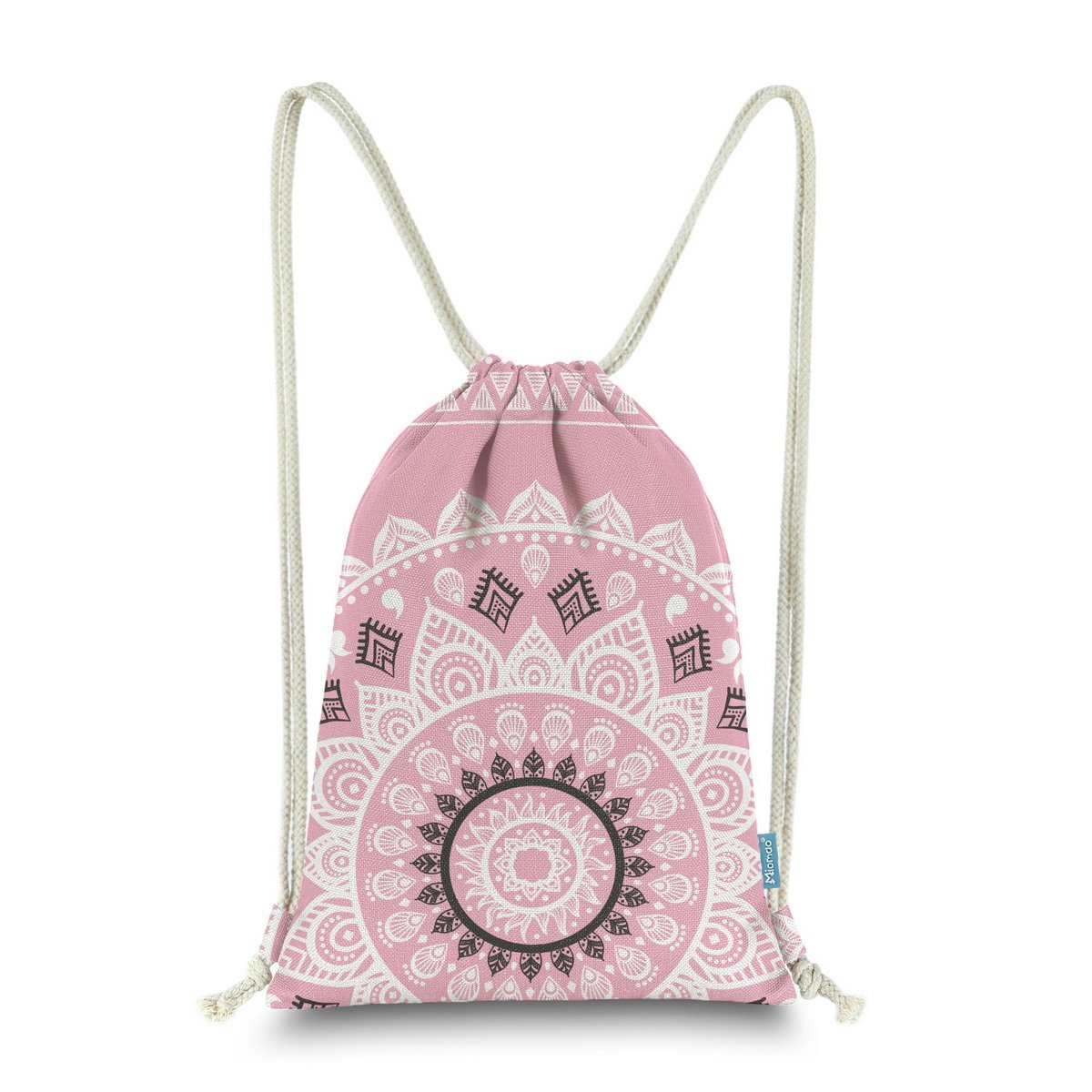 Miomao Drawstring Backpack Gym Sack Pack Mandala Style String Bag With Pocket Canvas Sinch Sack Sport Cinch Pack Christmas Gift Bags Beach Rucksack 13 X 18 Inches Olive Green