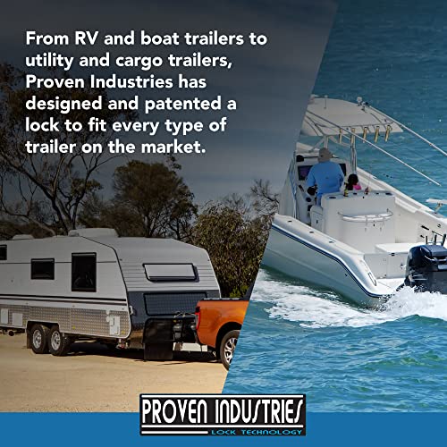 Proven Industries Model 2178-U Boat and Trailer Lock, Fits 2-Inch UPF Trailer Couplers,Secures Safety Chains Made in The USA, (Red)