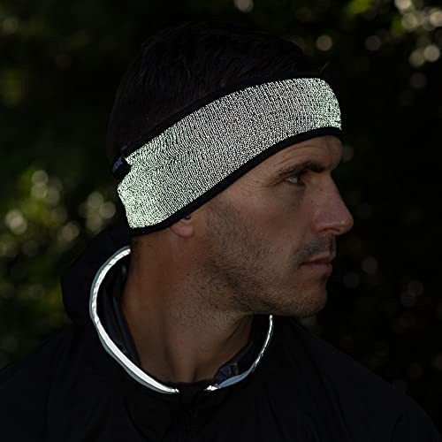 Proviz REFLECT360 Explorer Reflective Breathable Unisex Fleece-Lined Running Sports Headband Hi Visibility, Black