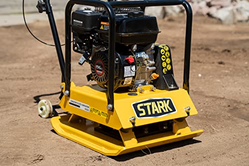 Stark USA 6.5HP Plate Compactor 21 x 21 inch Plate Gas-Powered 196cc Vibratory Plate Construction Concrete Tamper Machine Power Paver