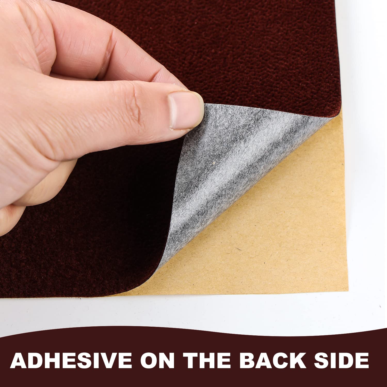 Peel Stick Velvet Flock Liner 14" x 98" Self Adhesive Texture Velvet for Jewelry Drawer Craft Fabric Art & Crafts, Drawer DIY Felt Liner (Coffee)