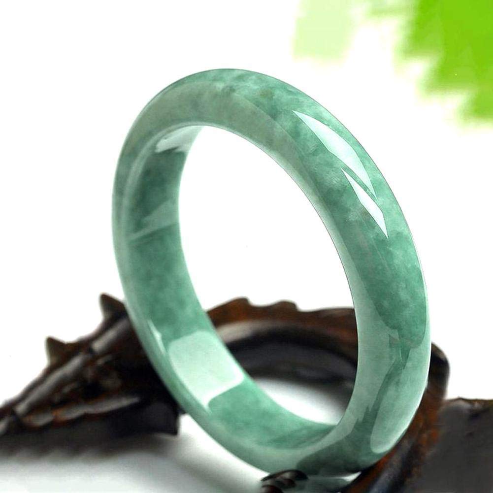 Natural Jade Bracelet, Healing Energy Hand Cutting Green Jade Stone Bangles for Women