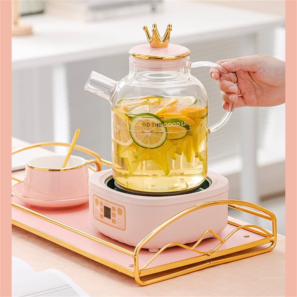 LOCZEK Pot Multi-Functional Home Office Small Fully Automatic Flower Tea Stew Electric Kettle Set/Pink/1.8L