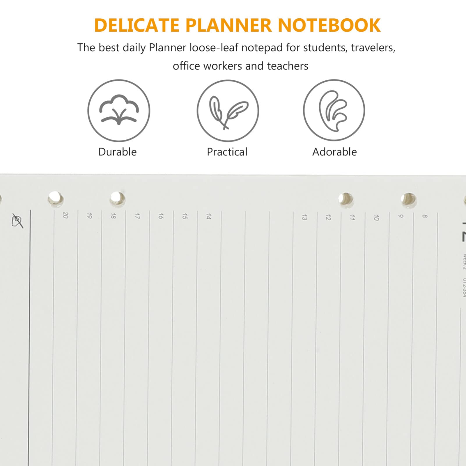 NUOBESTY 2024 English Planner Refills 2023 Calendar Inserts A5 Monthly Planner Refill Paper Hourly Daily Daytimer Loose-leaf Agenda Notepad Refills for Home Office