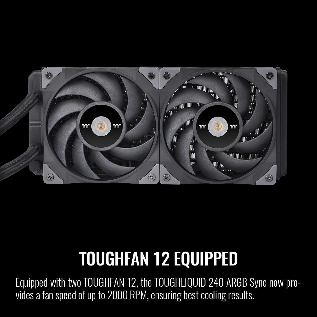 Thermaltake TOUGHLIQUID 240 ARGB Motherboard Sync All-in-One Liquid CPU Cooler, AMD (AM5/AM4) / Intel (LGA 1700/1200), 240mm High Efficiency Radiator CL-W319-PL12BL-B