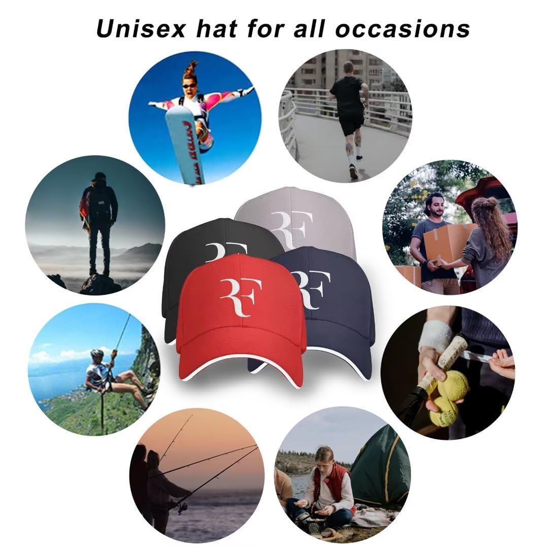 ROGER FEDERER Hat,Mens Wome's Trucker Cap Baseball Hats Unisex Adjustable Adult Sports Caps Gray