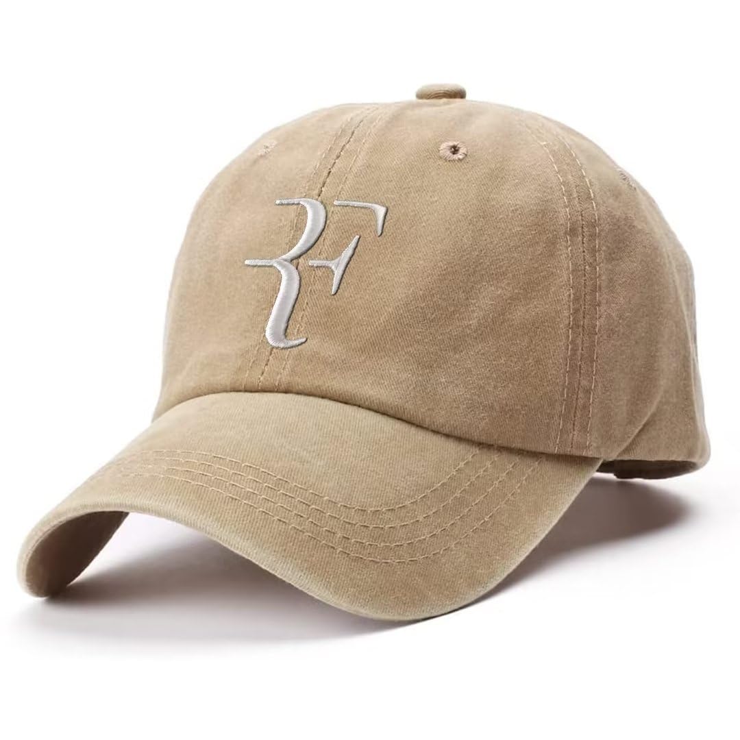 ROGER FEDERER Hat Embroidered Dad Cap for Men and Women Cotton Adjustable Baseball Cap Natural