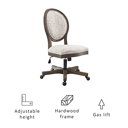 Linon Home Décor Brea Script Office Chair, White