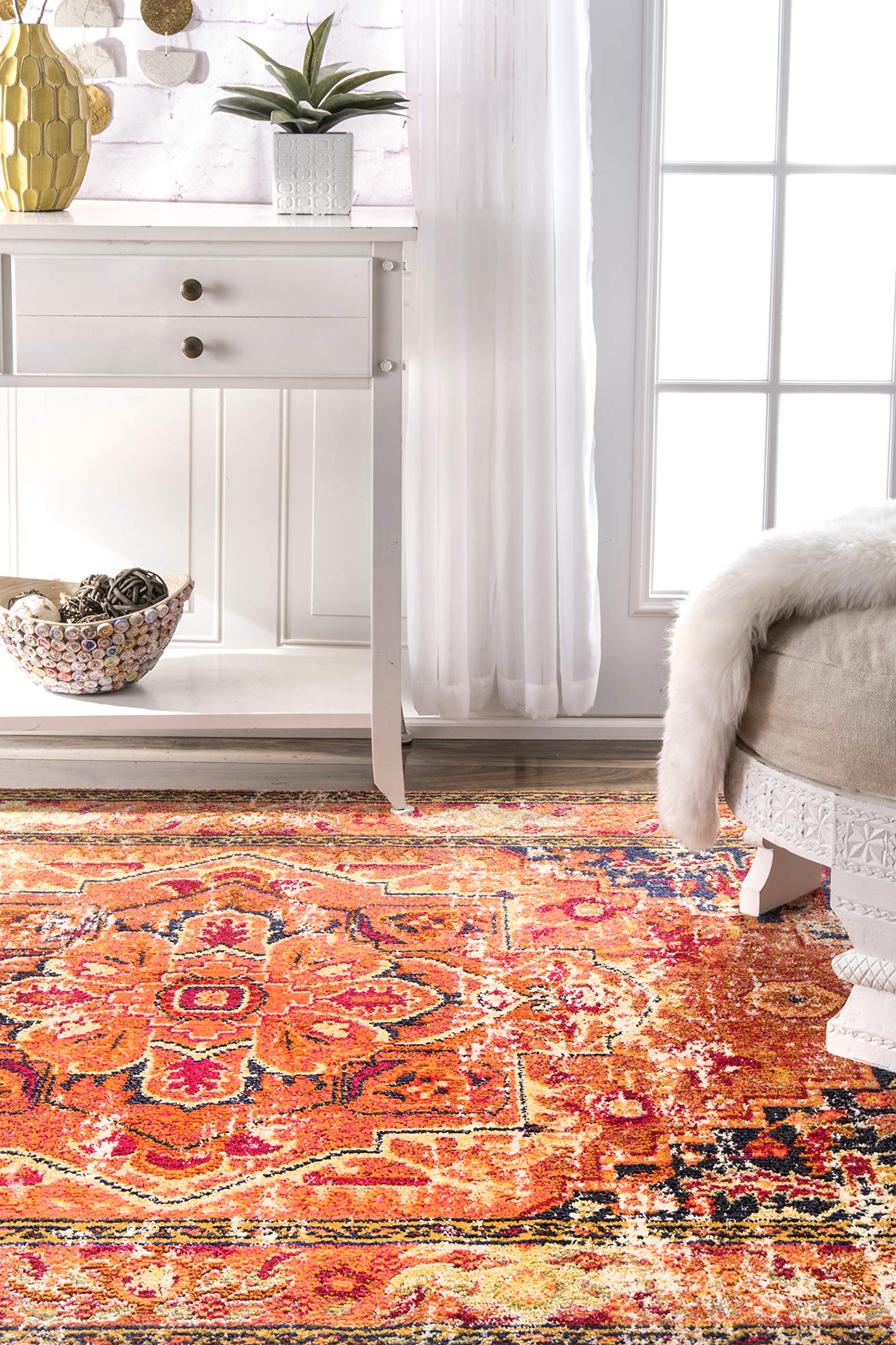 nuLOOM Vintage Mackenzie Runner Rug, 2' 6" x 6', Orange